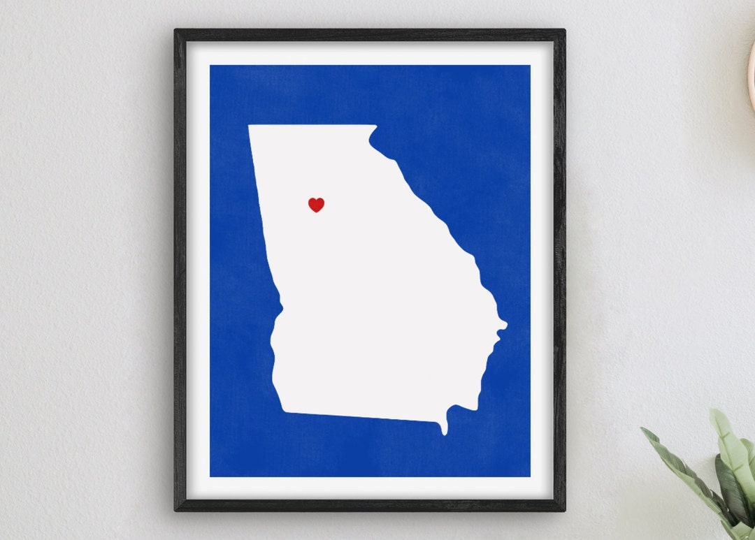 Atlanta Georgia Art - College Themed Decor, Alumni Gift Idea, Georgia ...