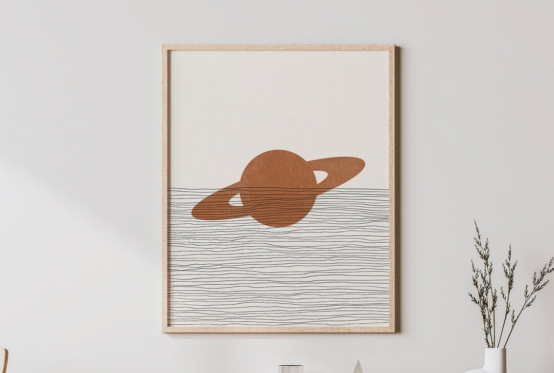 Saturn Planet Print - Boho Saturn Planet Wall Art / Decor, Saturn ...