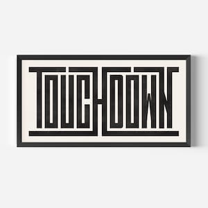 Football Art - "touchdown" Typography Print - Football Wall Decor, Boys ...