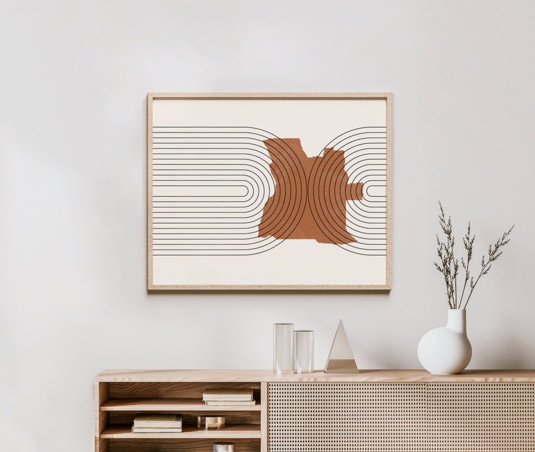 Angola Wall Art - Mid Century Angola Map, Retro Angola Wall Decor ...