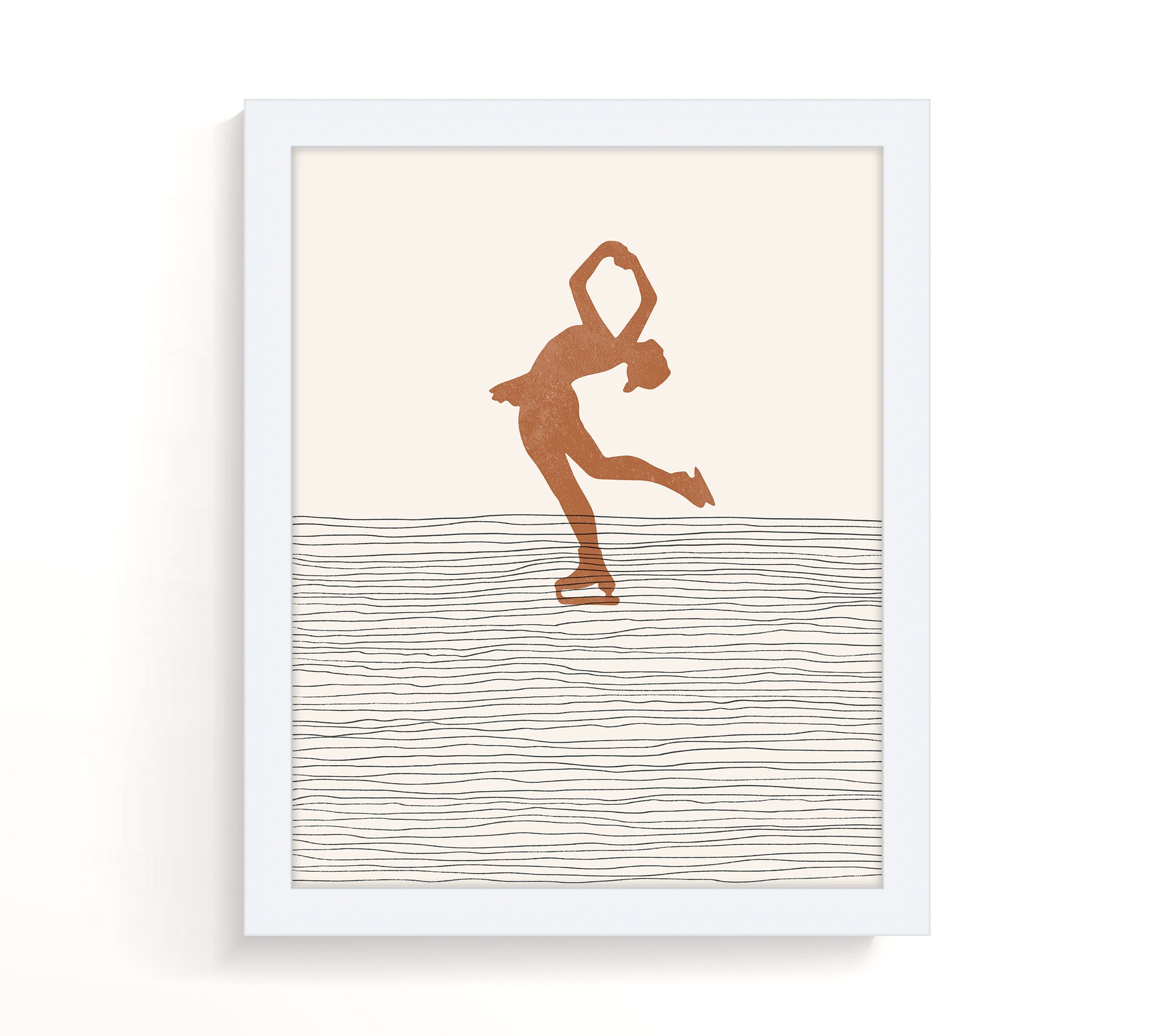 Boho Figure Skater Print - Figure Skater Wall Art / Decor, Minimalist ...