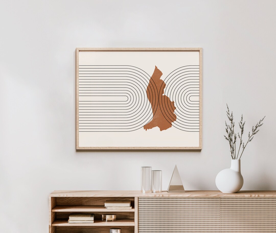 Liechtenstein Wall Art - Mid Century Liechtenstein Map, Retro ...