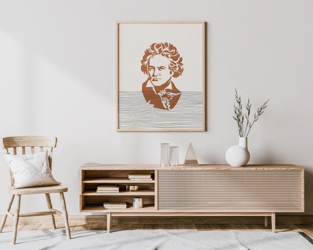 Beethoven Wall Art - Portrait of Ludwig Van Beethoven, Minimalist ...