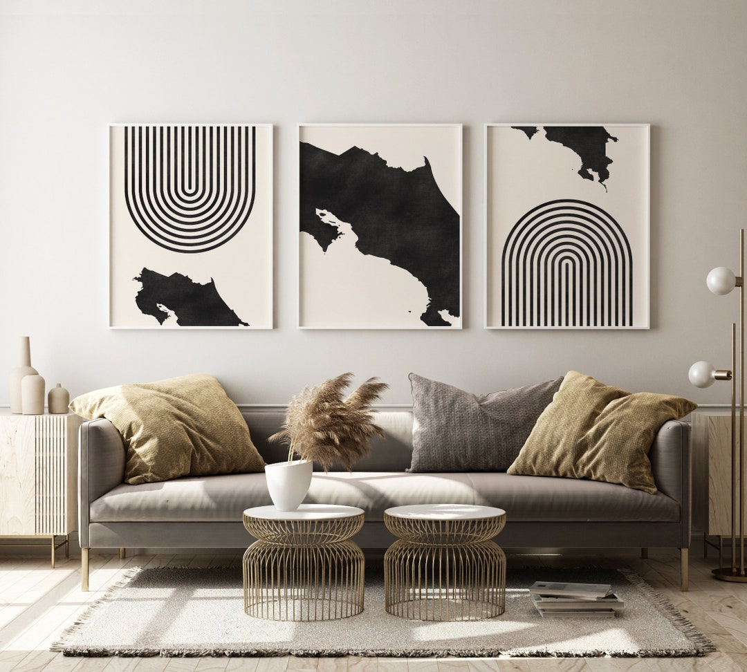 Costa Rica Mid Century Modern Wall Art - Minimalist Costa Rica Art and ...