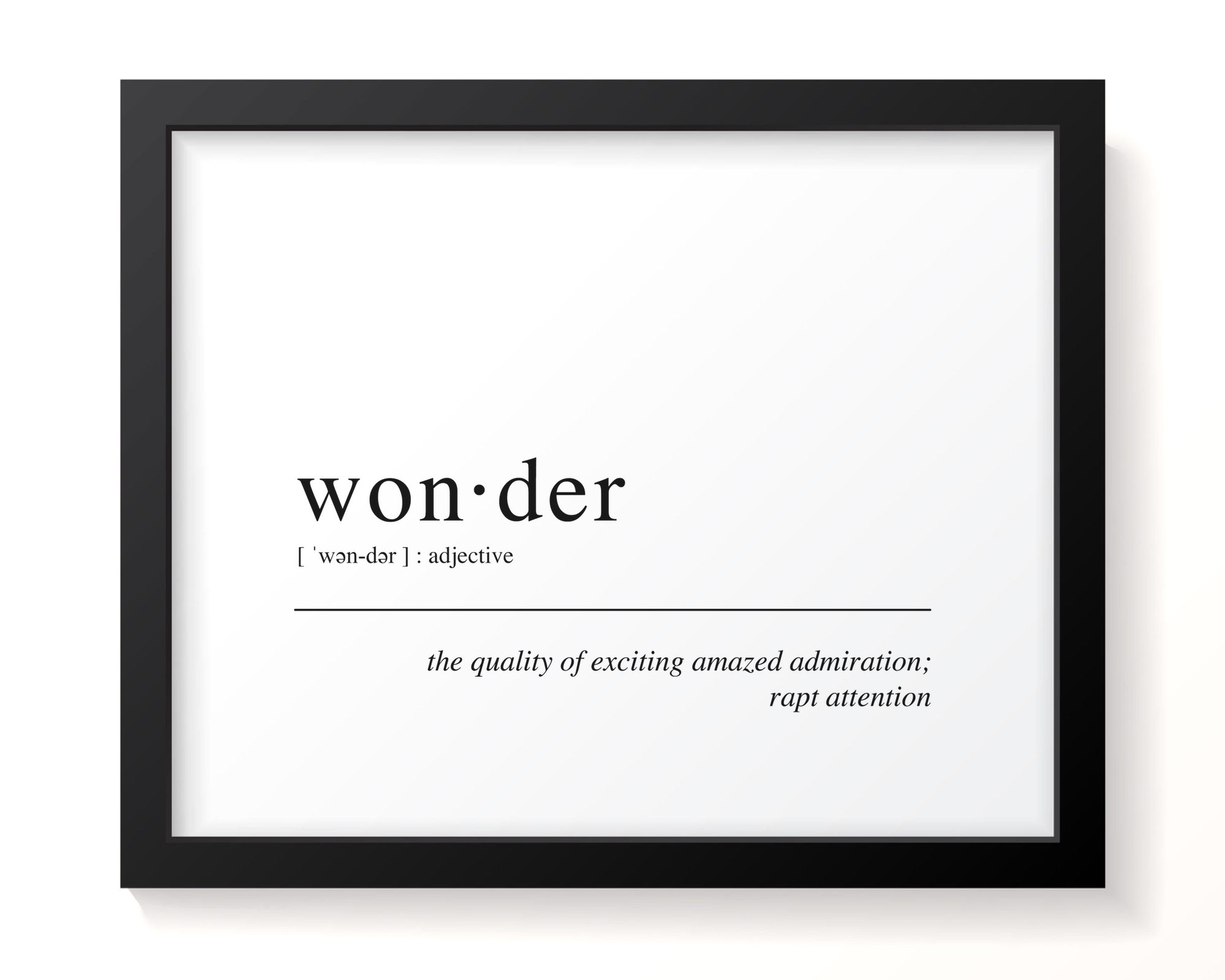 Wonder Dictionary Definition Print - Typographical Art Print, Inspiring ...