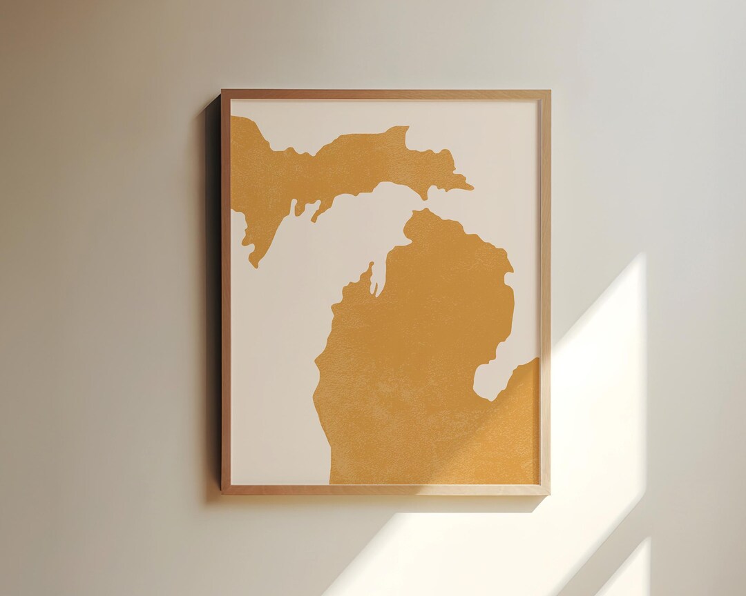 Maximalist Wall Art Map of Michigan - Custom Location Print ...