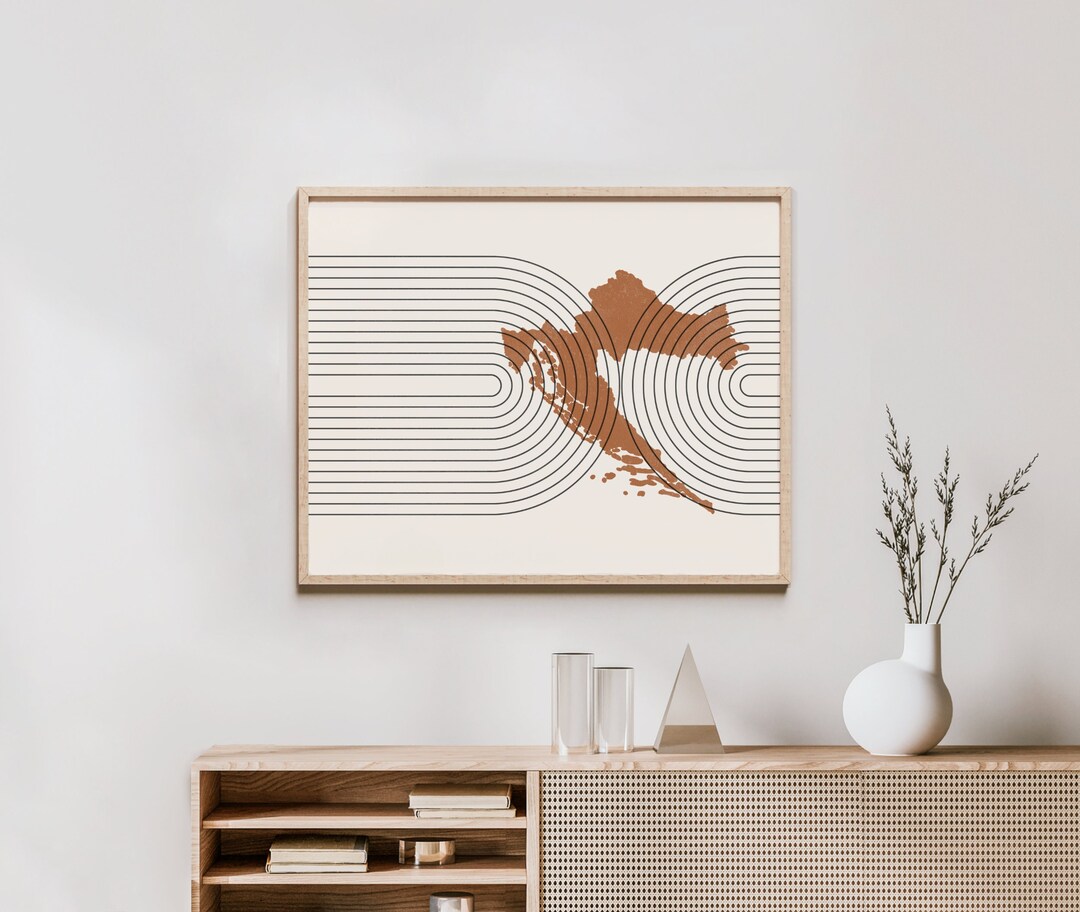 Croatia Wall Art - Mid Century Croatia Map, Retro Croatia Wall Decor ...
