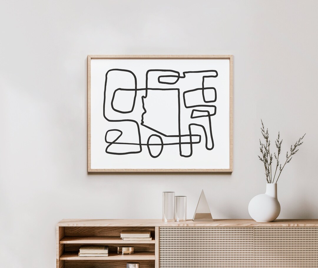 Arizona Line Art Print - One Line Drawing, Arizona Abstract Line Print ...