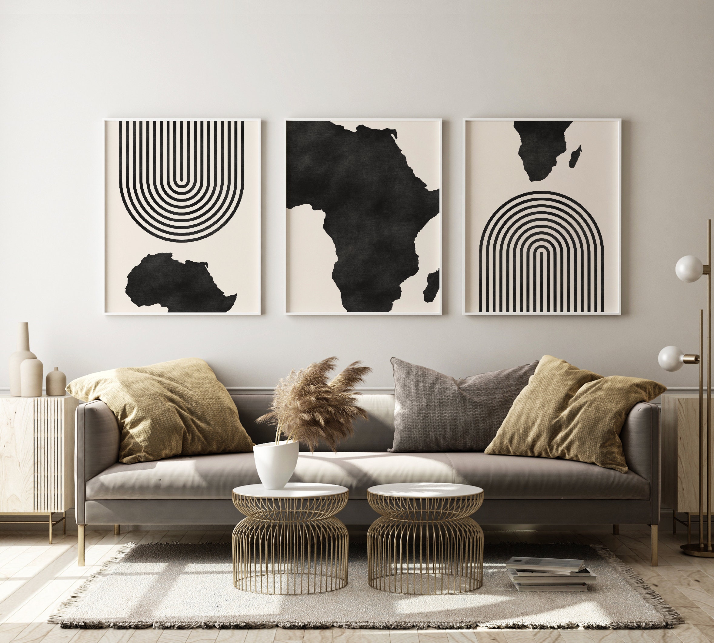 Africa Mid Century Modern Wall Art - Minimalist Africa Art and Wall ...