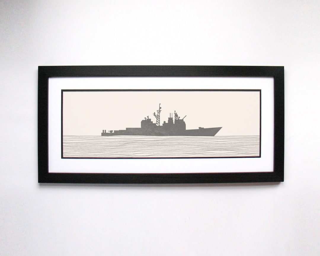 CG-47 Ticonderoga Class Cruiser Art - CG47 Cruiser Print, Minimalist ...