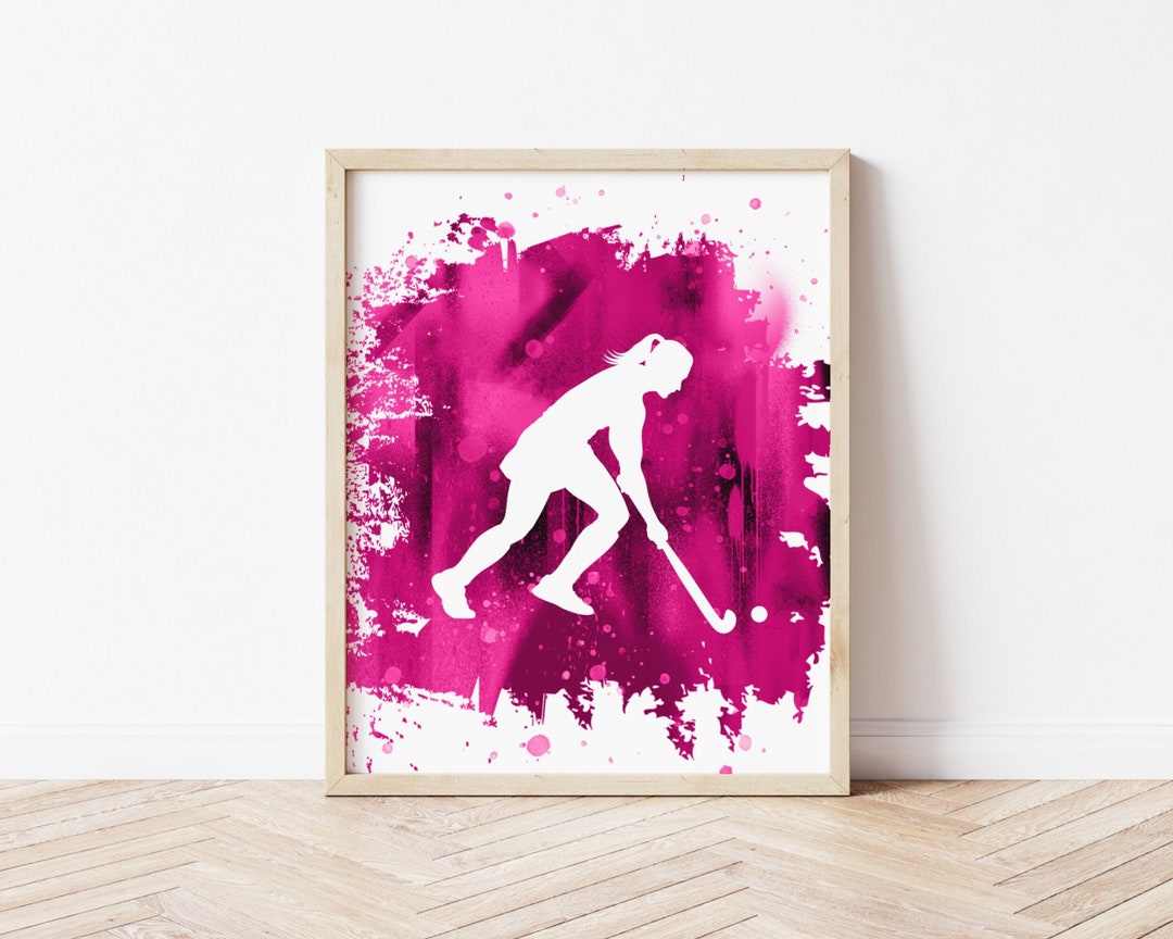 Field Hockey Art - Girls Field Hockey Poster, Field Hockey Player Decor ...