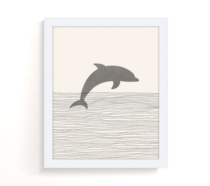 Boho Dolphin Print Dolphin Wall Art / Decor Minimalist - Etsy