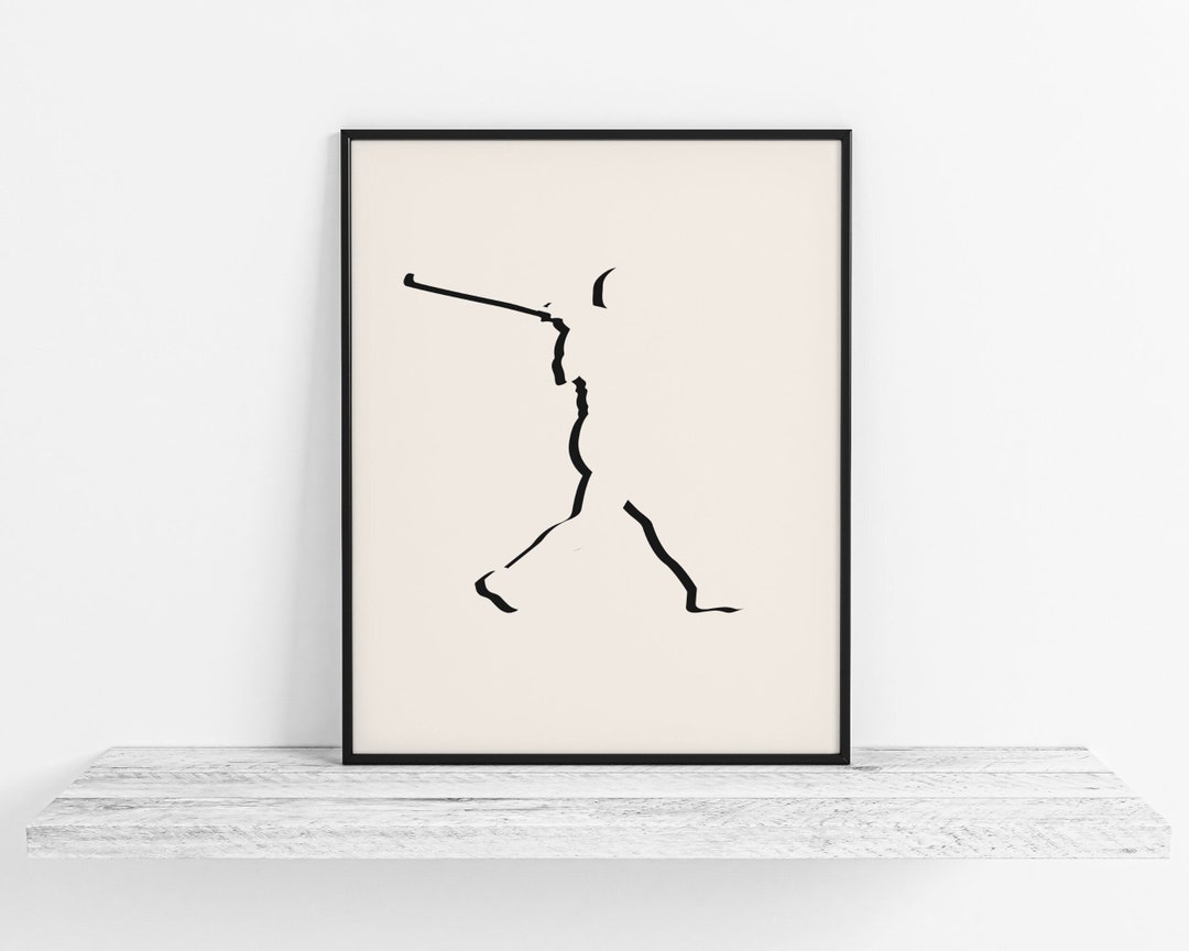 Minimalist Baseball Art - Modern Baseball Poster, Boy Baseball Player ...