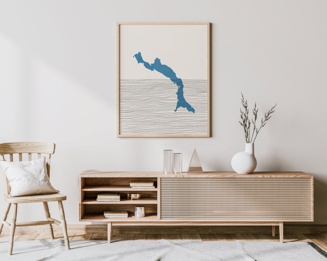Lake Whatcom Art - Boho Lake Whatcom Print, Lake Whatcom Washington Decor - Lakehouse Wall Art ...
