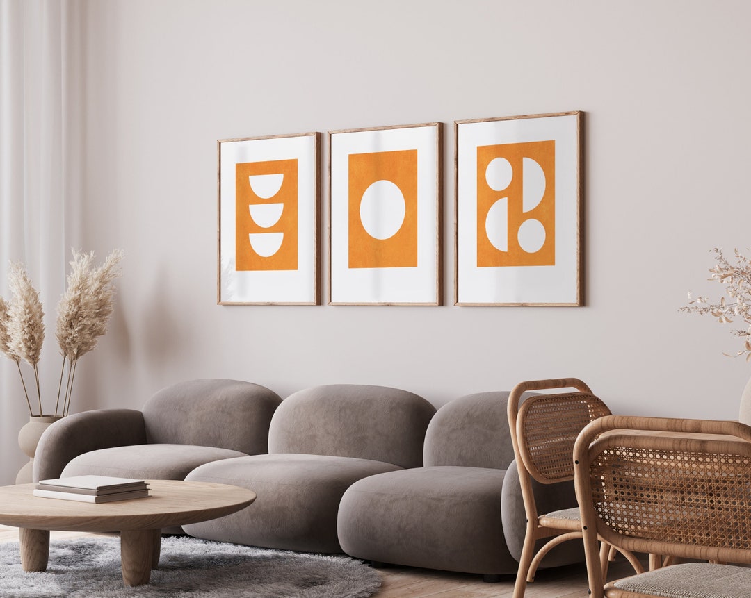 Amber Wall Art - Minimalist Geometric Prints - Mid Century Modern Wall ...
