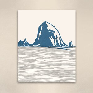 Haystack Rock Art Print - Cannon Beach, Oregon - Haystack Rock Outline ...