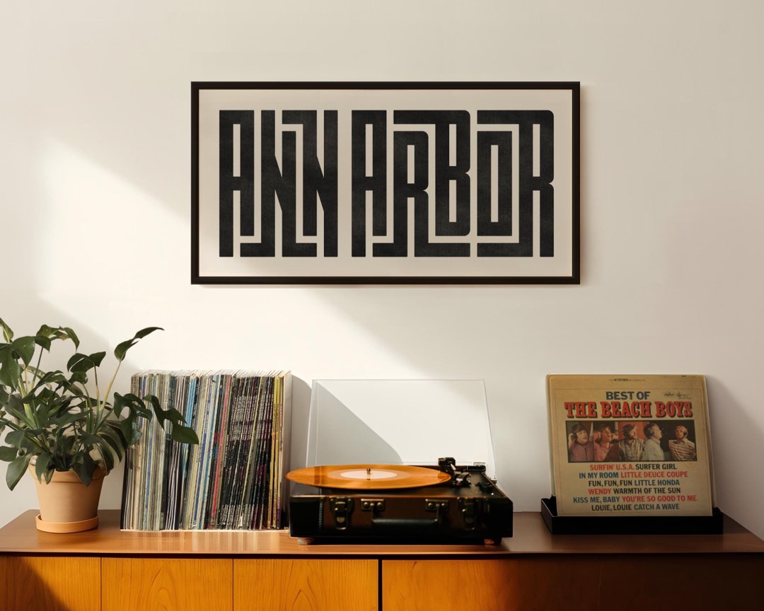 Ann Arbor Art - Ann Arbor Typography Design, Ann Arbor Michigan Wall ...