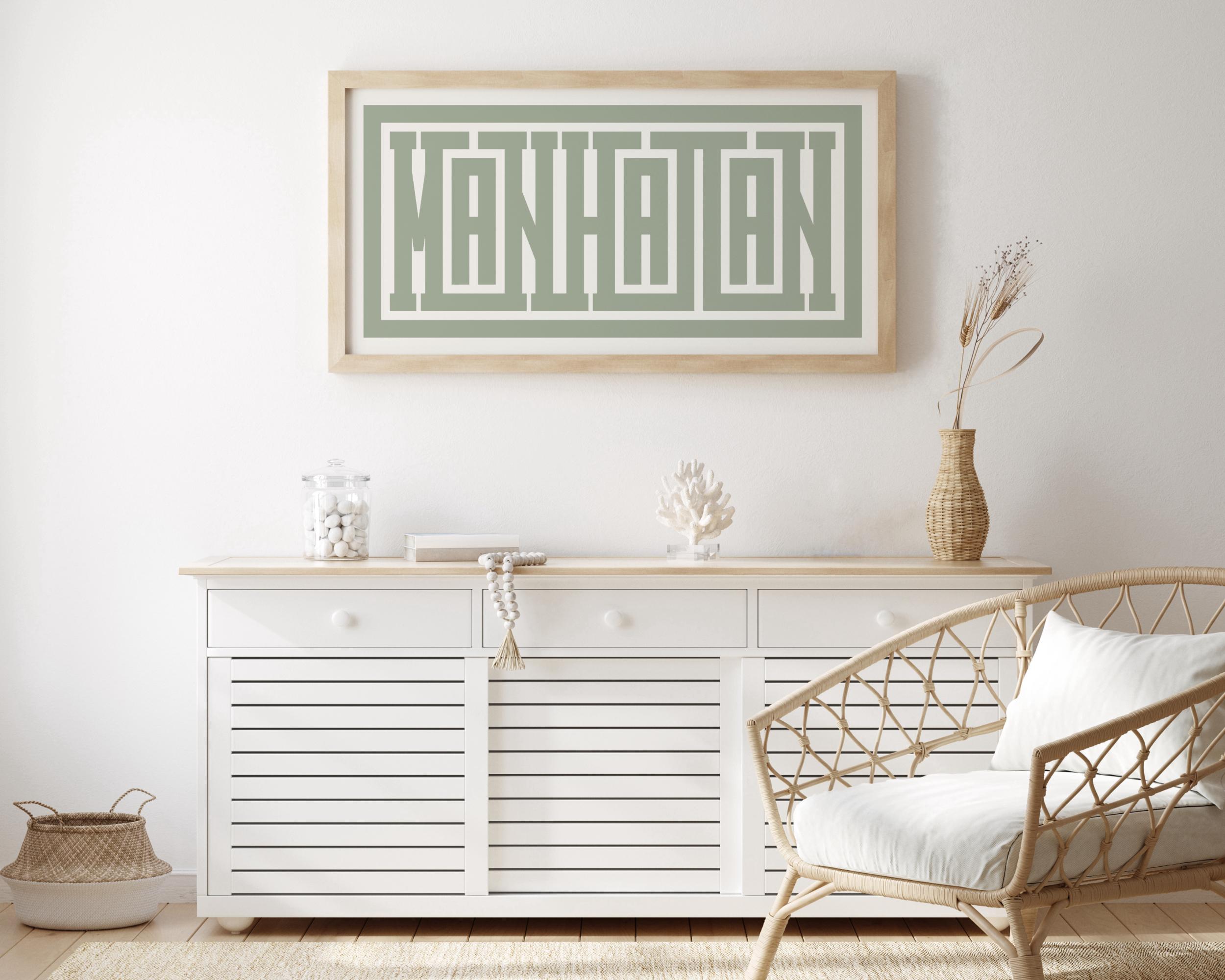 Manhattan Art - Manhattan Typography Design, Manhattan New York Wall ...