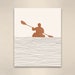 Boho Kayaking Art - Kayaking Wall Art / Decor, Minimalist Kayaker ...