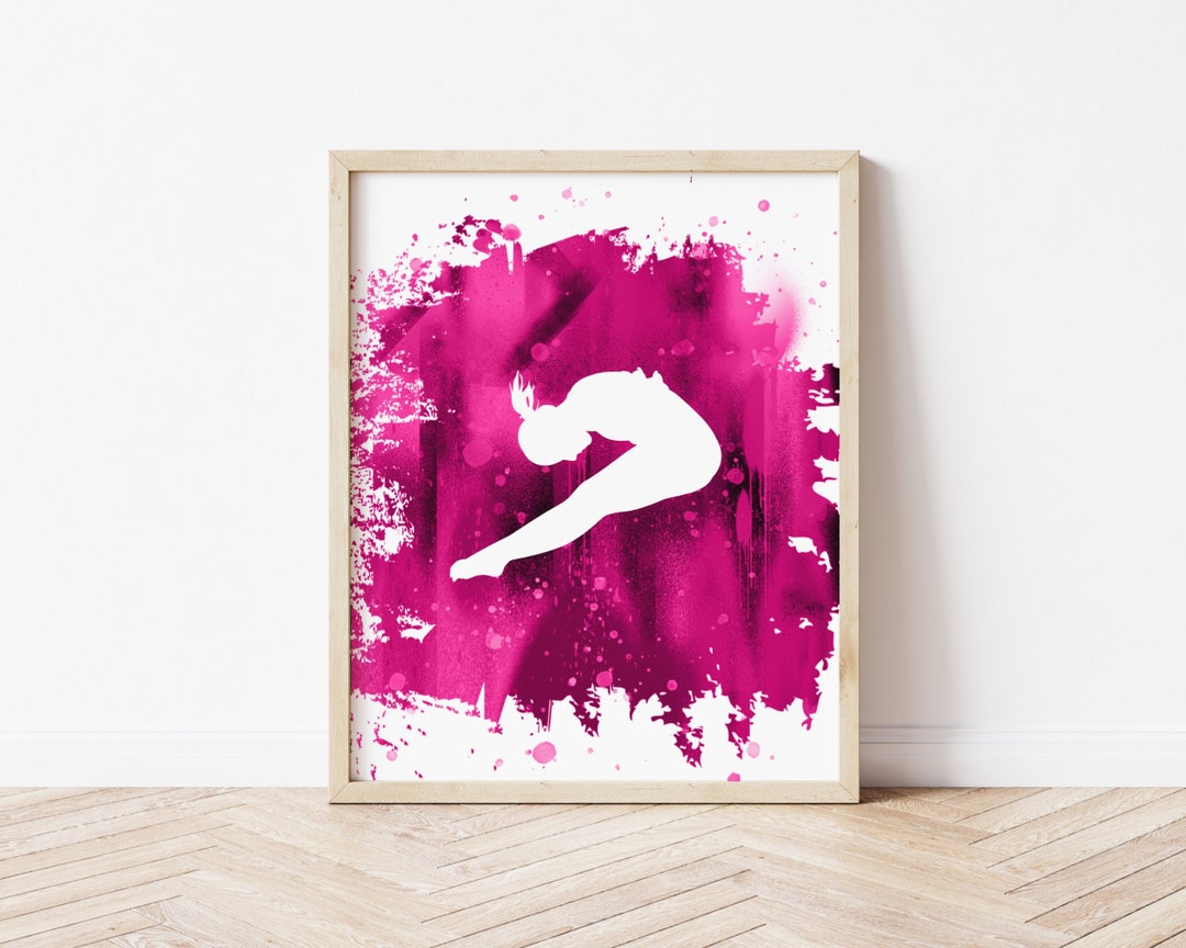 Diving Art - Girls Diving Poster, Diver Decor - Framed OR Unframed ...