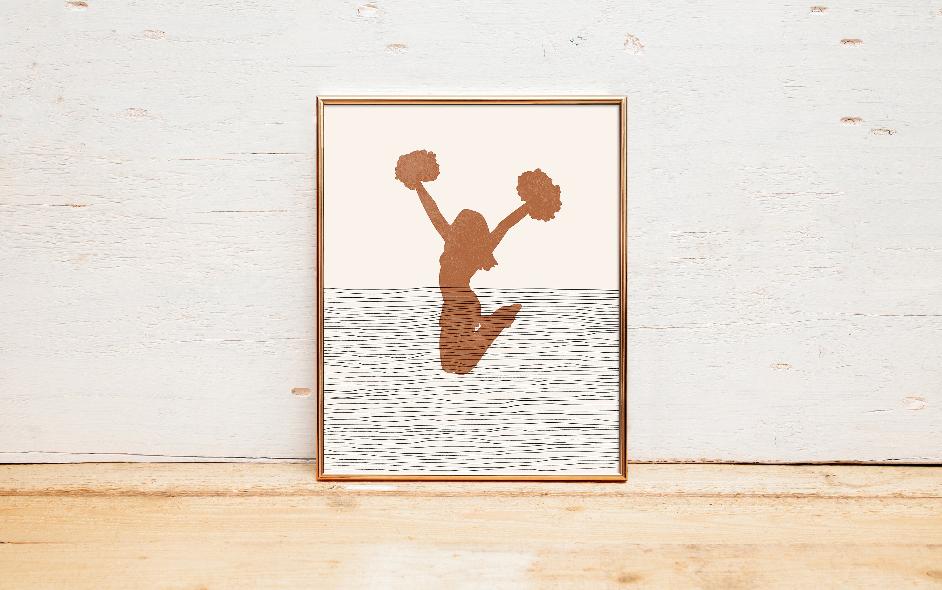 Boho Cheerleader Print - Cheer Wall Art / Decor, Minimalist ...