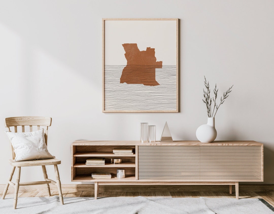 Angola Print - Boho Angola Wall Art and Decor, Country Travel Poster ...