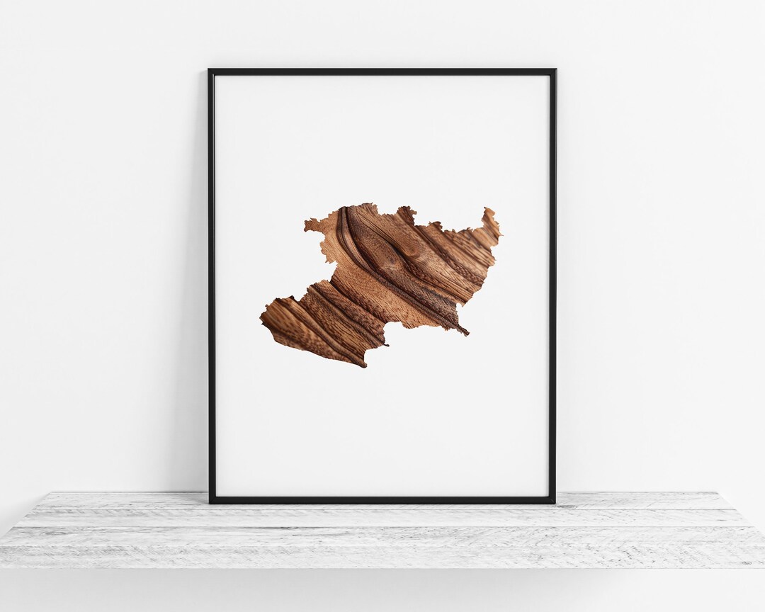 Map of Michoacan W/ Wood Grain Overlay - Michoacan Art Print, Michoacan ...