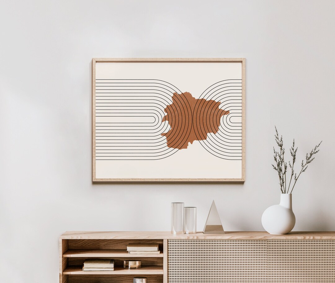 Andorra Wall Art - Mid Century Andorra Map, Retro Andorra Wall Decor ...