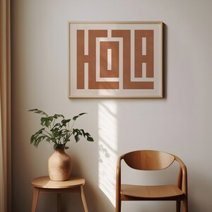 Hola Print - Hola Wall Art, Hola Typography, Welcome Sign / Entryway ...