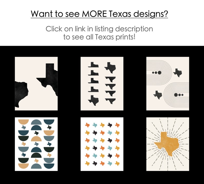 Mid Century Modern Wall Art - Minimalist Texas Wall Art and Decor ...