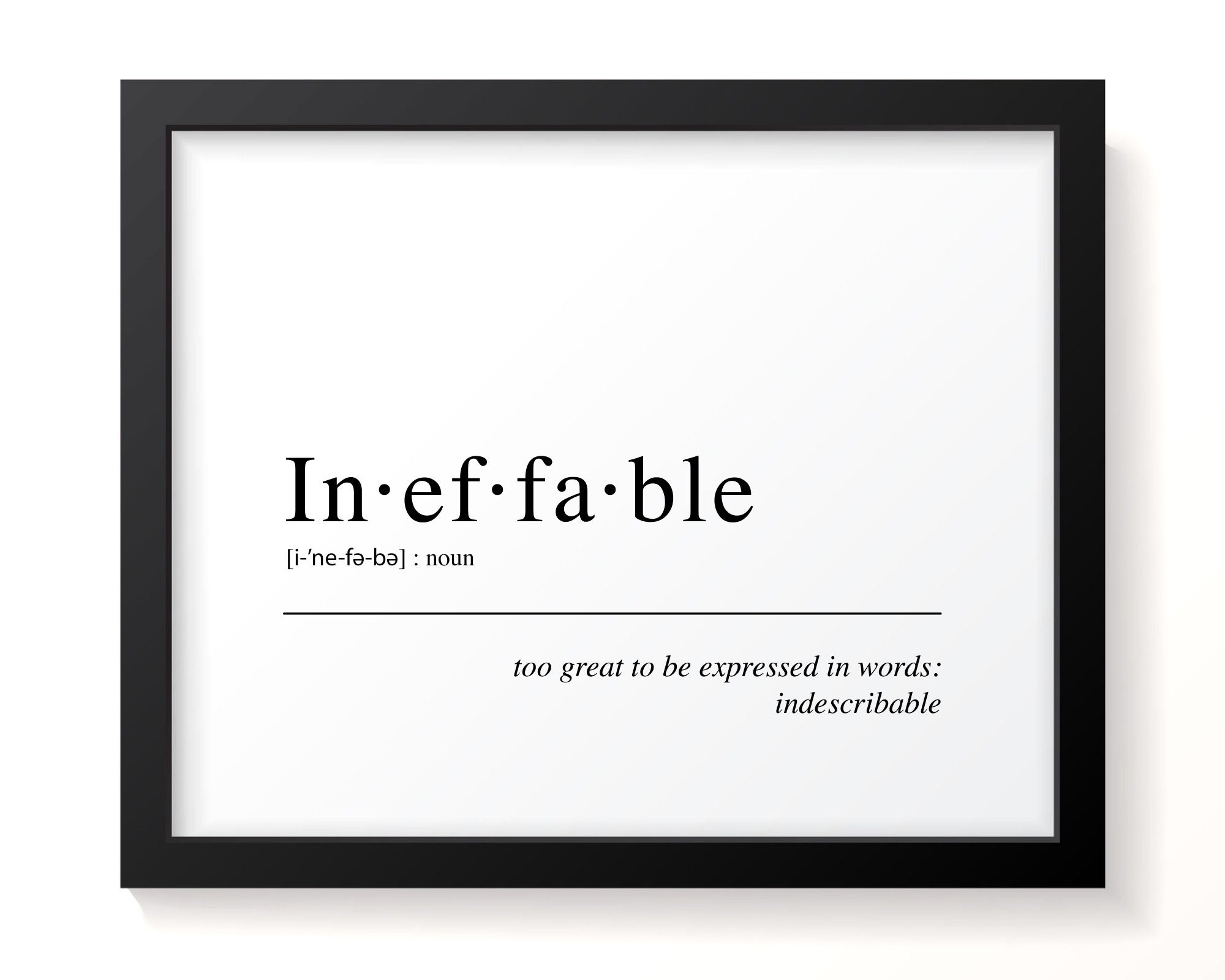 Ineffable Dictionary Definition Print Typographical Art | Etsy
