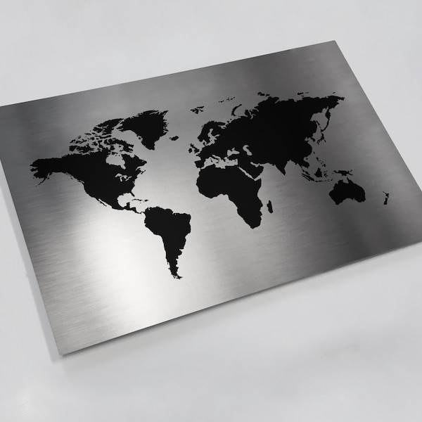 Metal World Map - Etsy