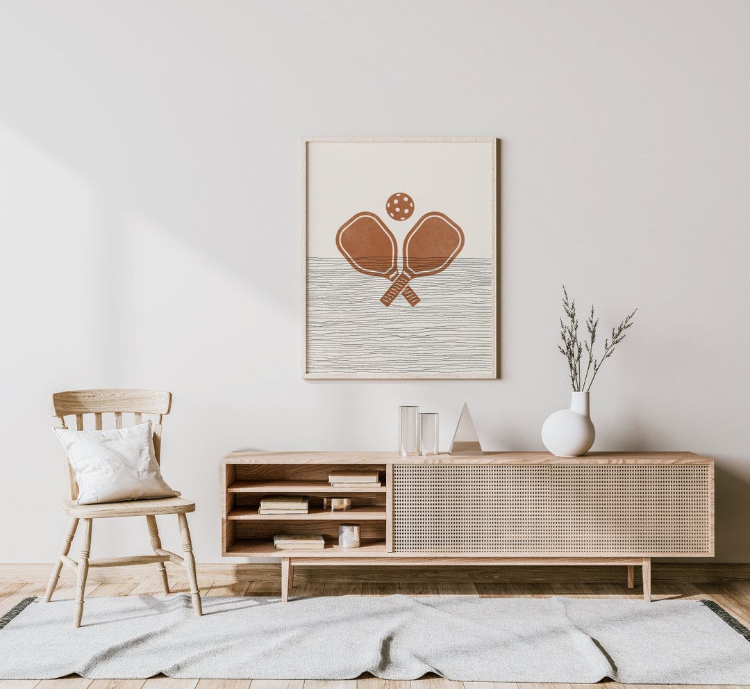 Boho Pickleball Print - Pickleball Wall Art / Decor, Minimalist Poster ...