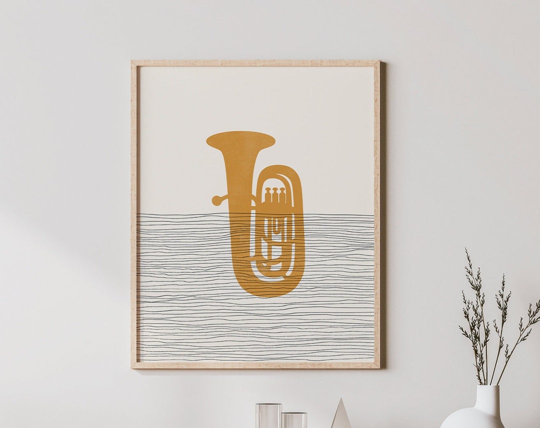 Boho Tuba Print - Tuba Wall Art / Decor, Minimalist Poster, Tuba ...