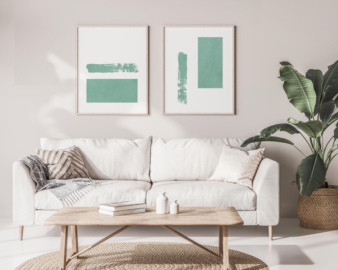 Abstract Jade Wall Art - Minimalist Japandi Wall Art, Jade Bedroom Wall ...