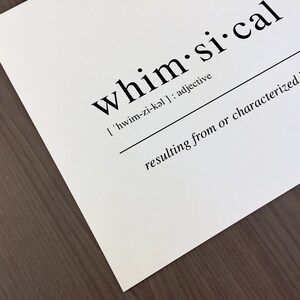 Whimsical Definition Print, Dictionary Art Print - Fun Art for Girls ...