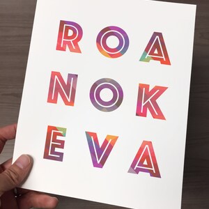 Roanoke Virginia Art - Roanoke Art Print, Virginia Gift Idea, City of ...