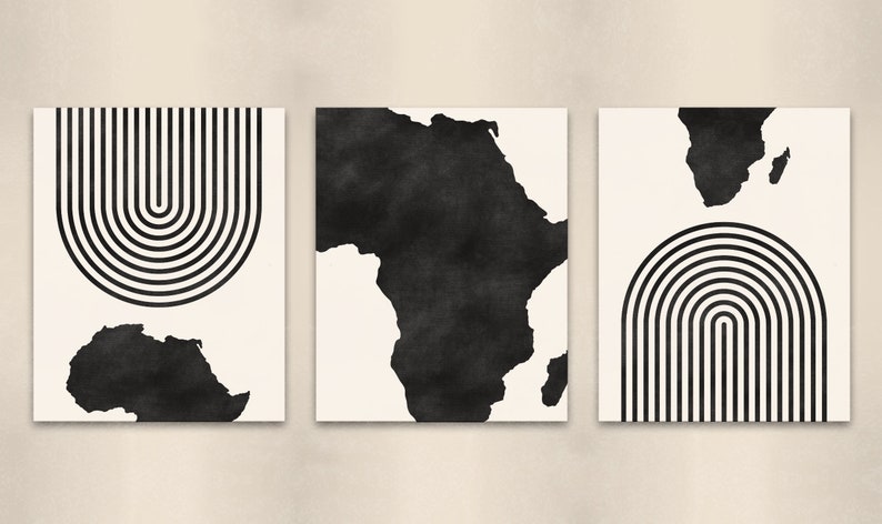 Africa Mid Century Modern Wall Art - Minimalist Africa Art and Wall ...