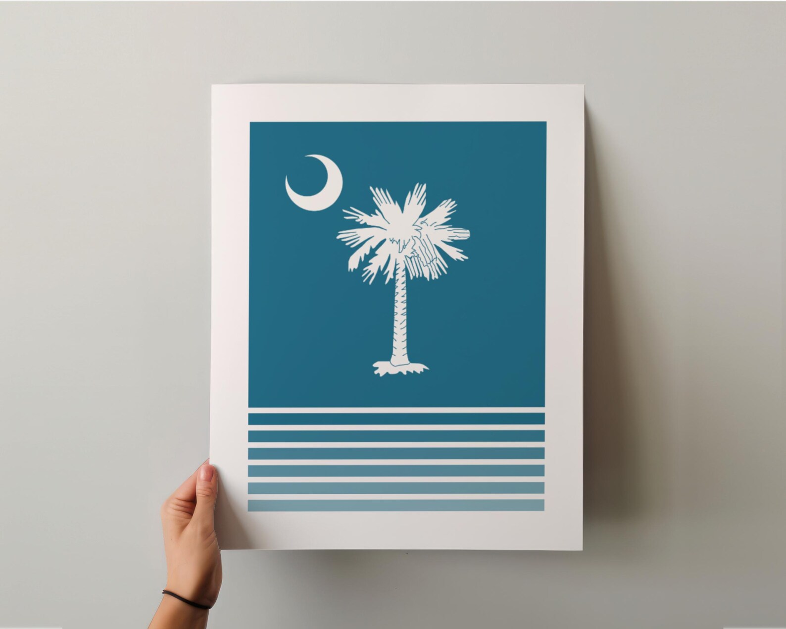 Sabal Palmetto Art - South Carolina Logo Print, Retro Colored Sabal ...
