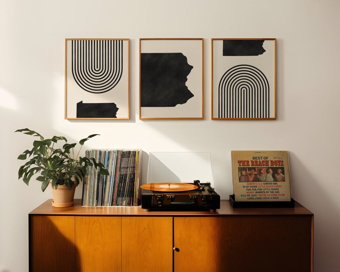 Pennsylvania Mid Century Modern Wall Art - Minimalist Pennsylvania Wall ...