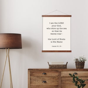 Stirs up the Sea - Isaiah 51:15 Hanging Canvas - Bible Verse Wall Art ...