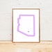 Tucson Arizona Art - Map With Heart, Pink Tucson Print / Poster ...