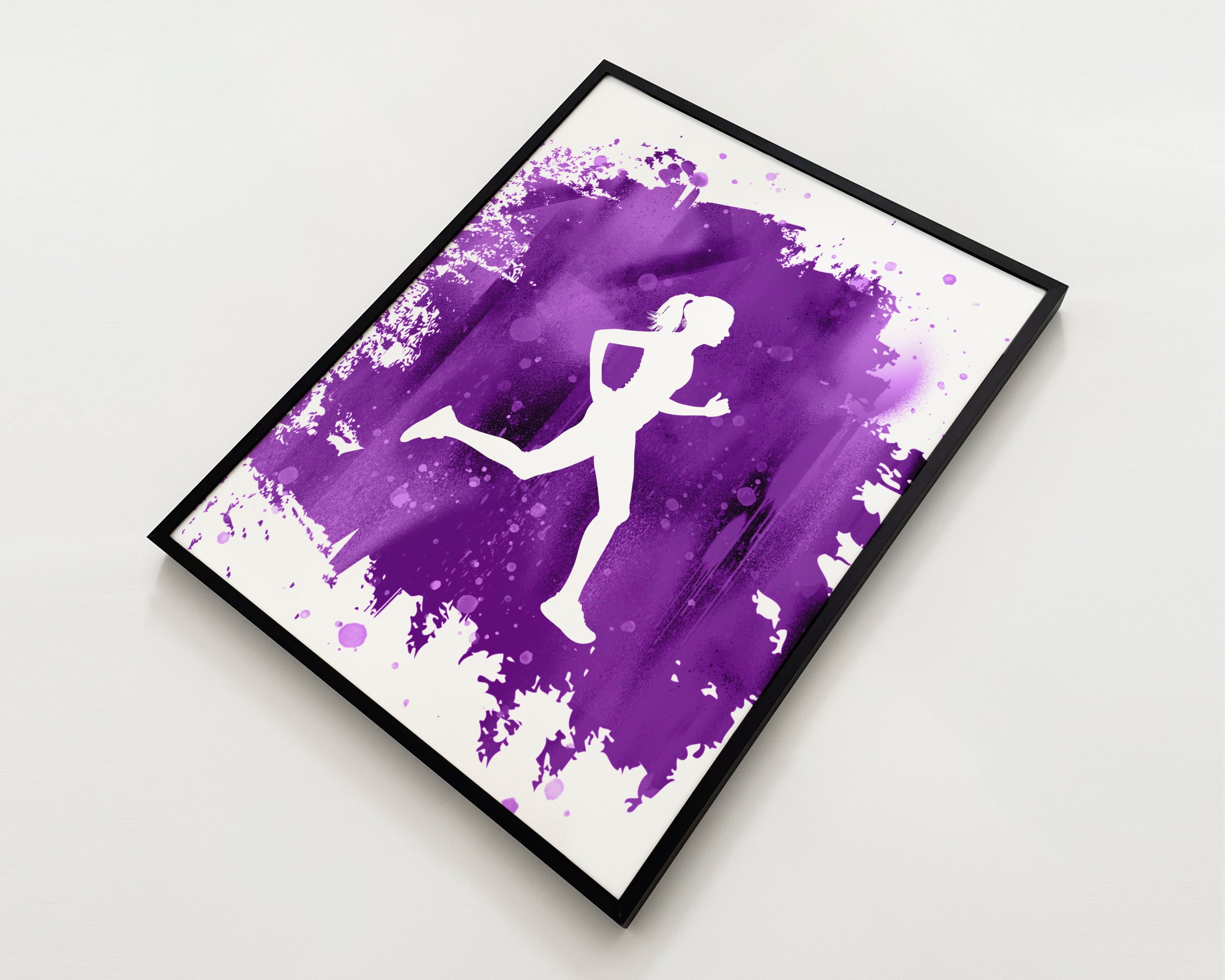 Running Art - Girls Running Poster, Runner Decor - Framed OR Unframed ...
