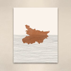Bihar Art - India Map Silhouette, Wall Art & Decor - State of Bihar ...