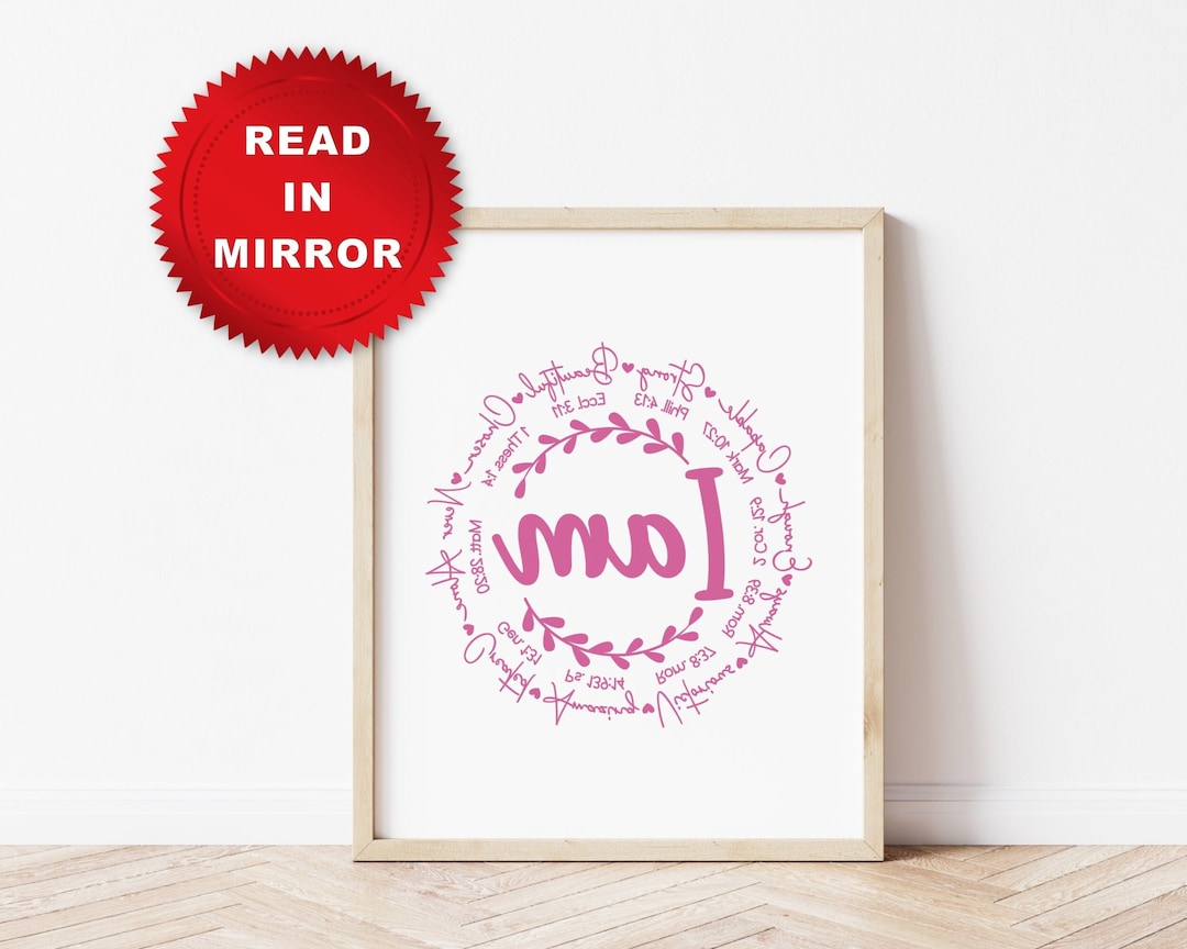 Bible Verse Affirmation - READABLE IN MIRROR, Bible Affirmation ...