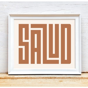 Salud Print - Cheers Poster, Salud Typography Art - Bar Cart Print ...