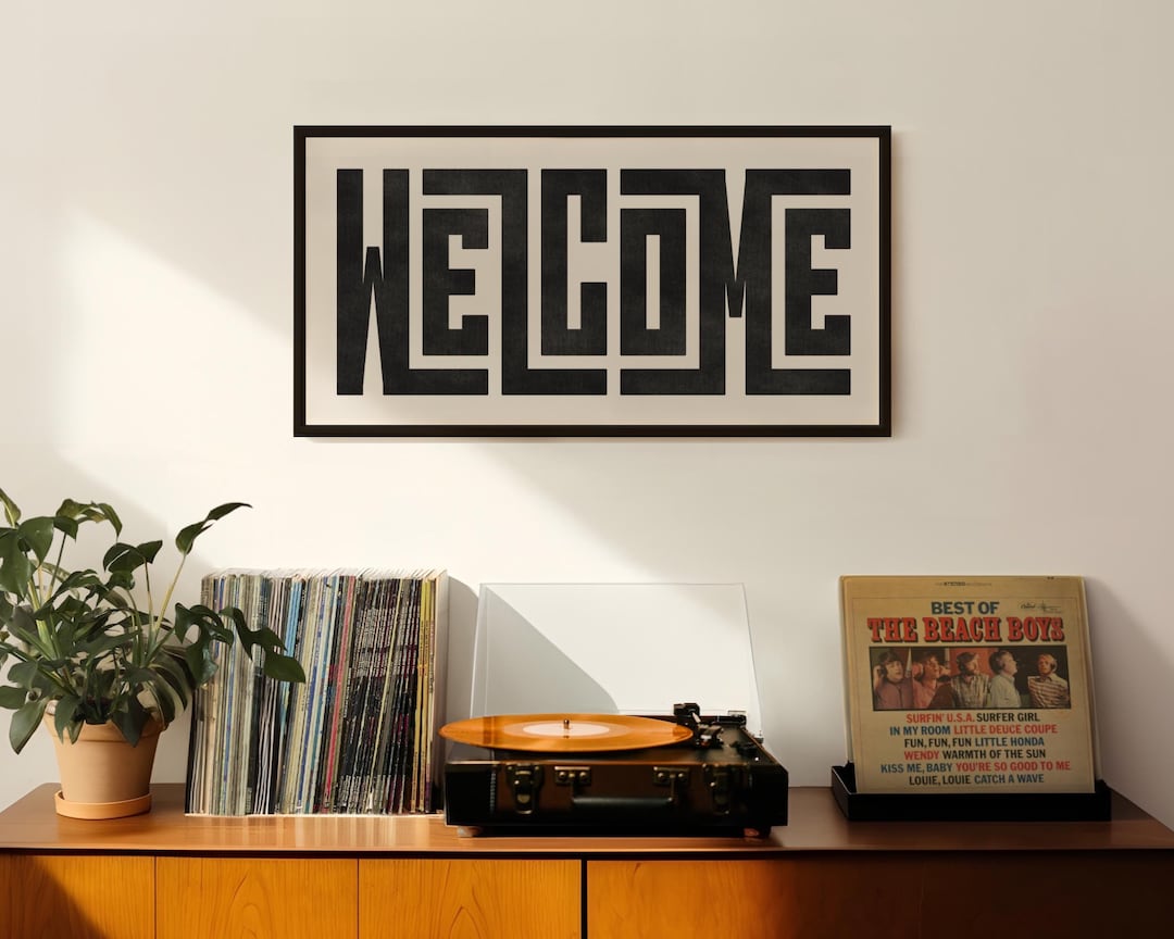 Welcome Sign - Welcome Art, Entrance Decor - Welcome Typography Print ...