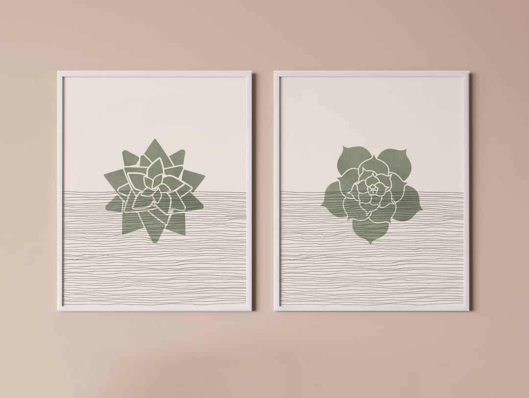 Succulent Art - Succulent Wall Art / Room Decor, Botanitcal Poster ...