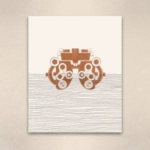 Boho Phoropter Art - Phoropter Wall Art / Decor, Minimalist Optometrist ...