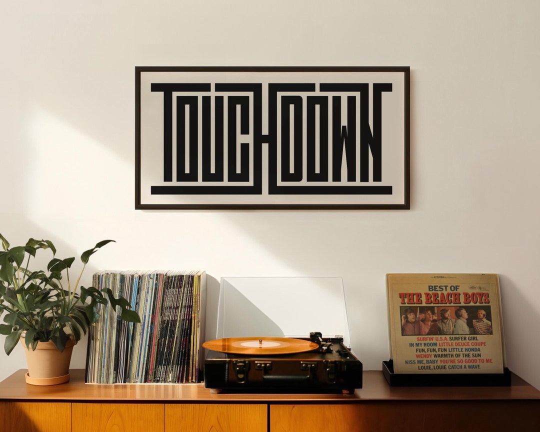 Football Art - "touchdown" Typography Print - Football Wall Decor, Boys ...